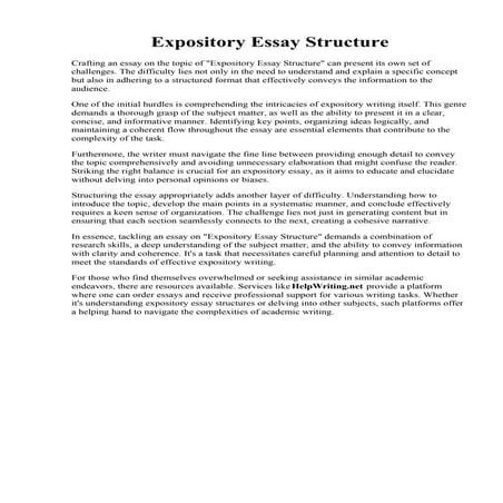 Expository Essay Structure.pdfExpository Essay Structure | PDF