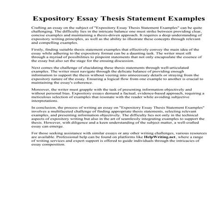 Expository Essay Thesis Statement Examples.pdf | Mental Health ...