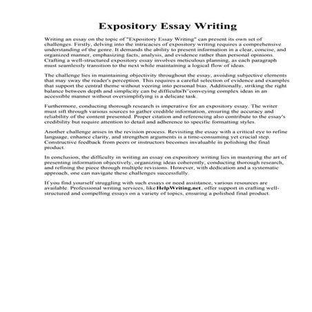 Expository Essay Writing | PDF