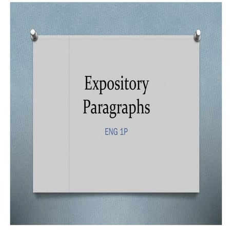 Expository Paragraphs | PDF