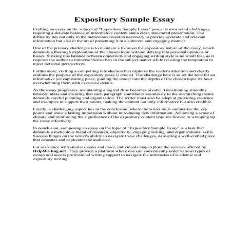 Expository Sample Essay. How to Write an Expository Essay Step by Step | PDF
