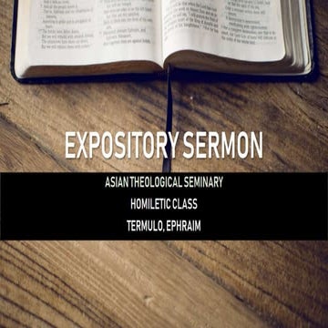 Expository Sermon - Homiletic Class | PPTX