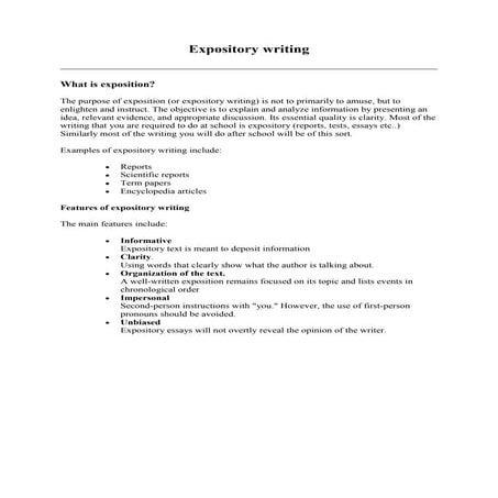 Expository writing | DOCX