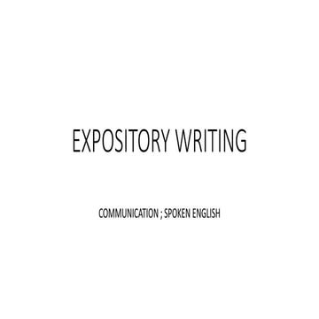 EXPOSITORY WRITING in English Literature | PPT