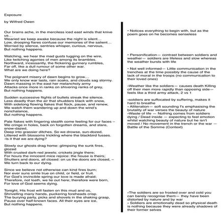 Exposure - Wilfred Owen | PDF