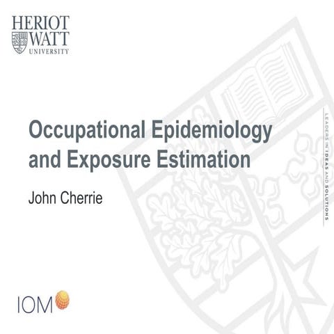 Exposure assessment for epidemiology | PPTX