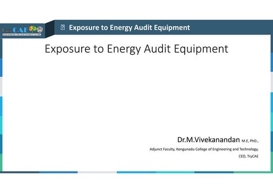 Energy Audit of Tubewells Presentation Slides | PPTX