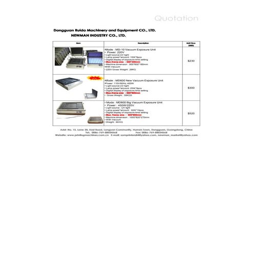 Exposure unit price list1 | PDF