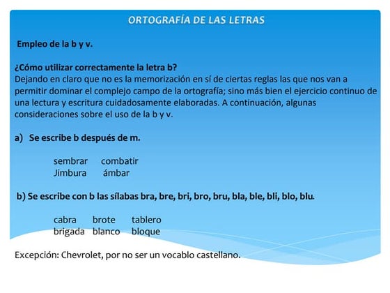 Uso de la b & v, c, s, z | PPT