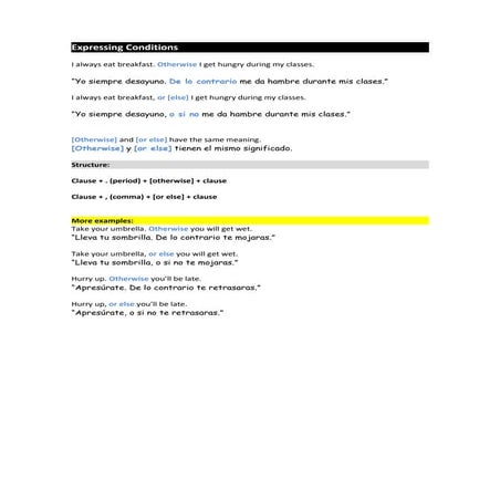 Expressing Conditions | DOC