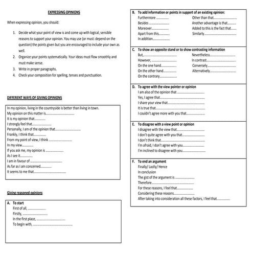 Expressing Opinions | PPT