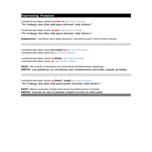 Expressing Purpose | DOC