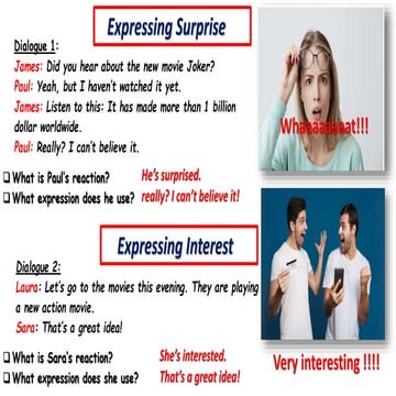 Expressing Surprise & Interest.pptx | Movies | Entertainment