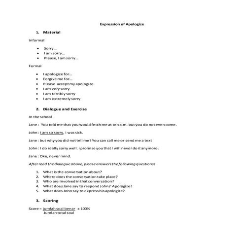 Expression of apologize | PDF