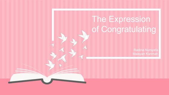 expression of congratulation, compliment, and gratitude | PDF