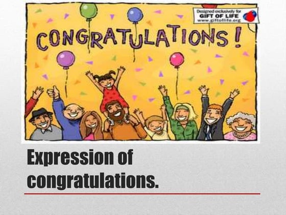 expression of congratulation, compliment, and gratitude | PDF