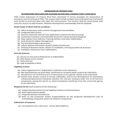 Expression of interest | PDF