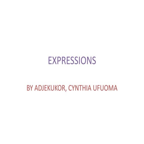 Expressions 1 & 2 | PPT