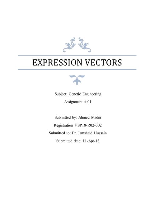 Introduction to Expression vectors.pptx