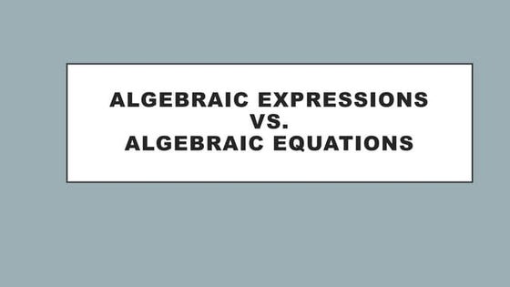 INTRODUCTION TO ALGEBRA | PPT