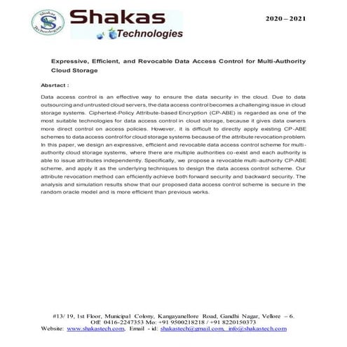 Expressive Efficient And Revocable Data Access Control For Multi