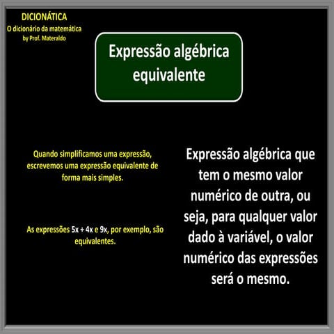 Expressão algébrica equivalente | PPSX