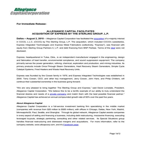 Express Press Release | DOCX