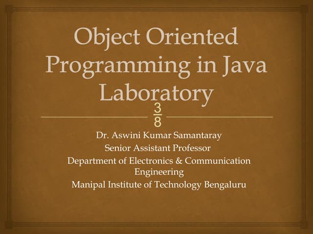 Oops With Java Experiment Related To Fundamentals Ppt