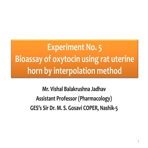 Bioassay of oxytocin | PPTX