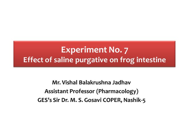 Expt. 10 effect of spasmogens and spasmolytics using rabbit jejunum | PDF