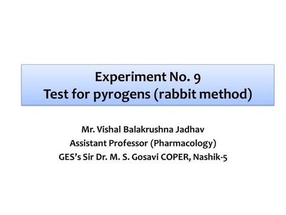 Pyrogen testing | PPT