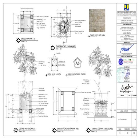 Gambar Contoh Taman dengan detailnya, struktur dan estetika taman | PDF