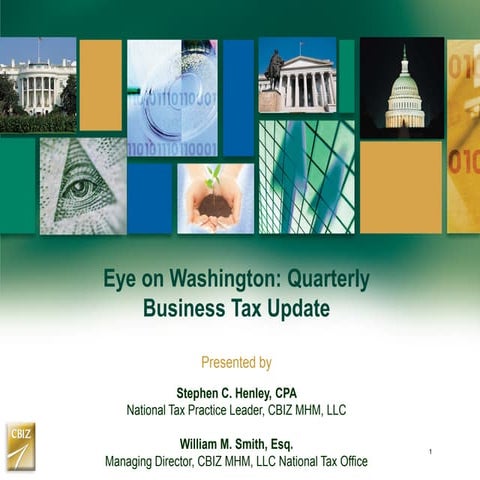 Eye on Washington: Quarterly Business Tax Update | PPT