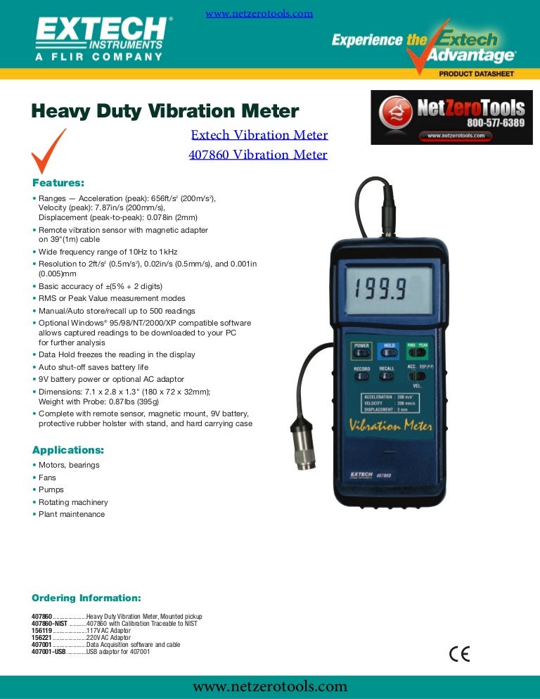 Extech 407860 Vibration Meter
