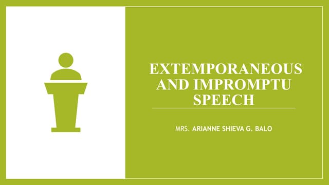 Impromptu speech | PPTX