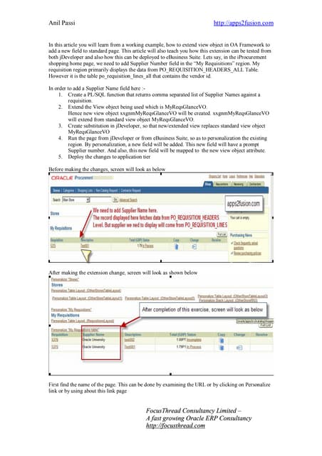 Extend Oa Framework Add New Field Pdf