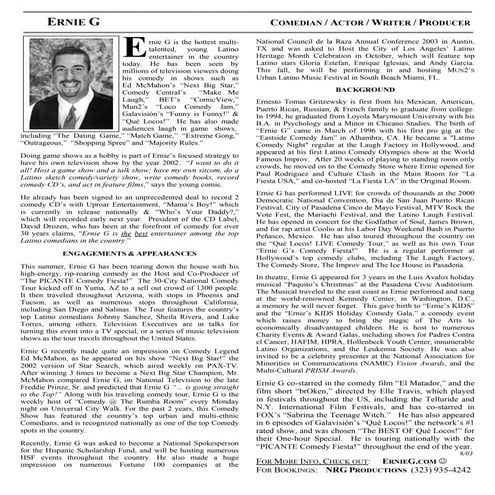 Ernie G's Extended Bio History | PDF