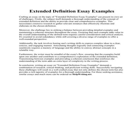 Extended Definition Essay Examples | PDF