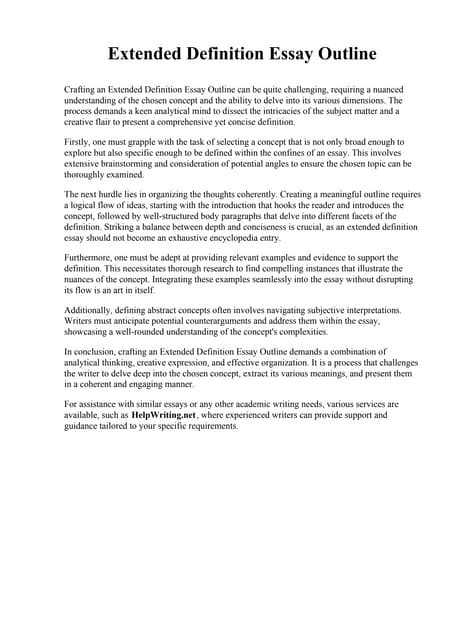 Extended Definition Essay Ideas. The University of Tennessee at ...