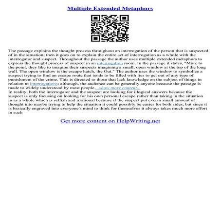 Extended Metaphor Essay | PDF