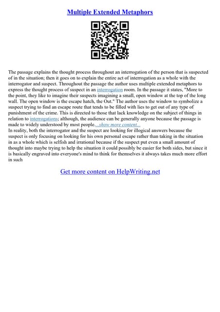 Extended Metaphors | PDF