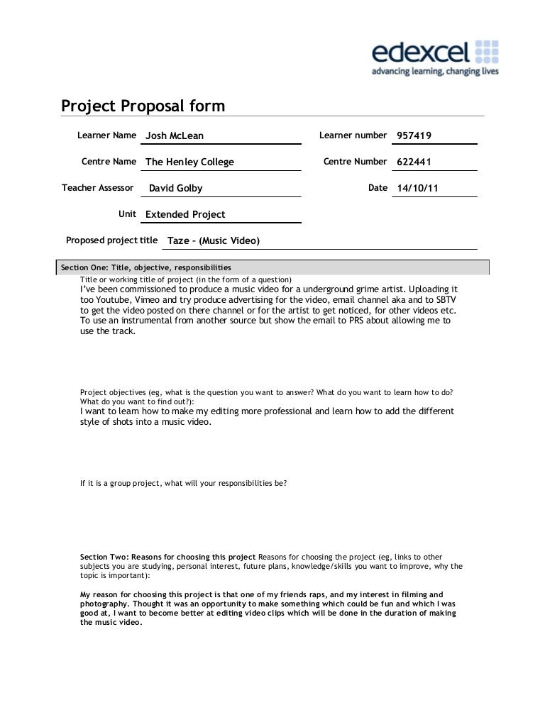 Extended project proposal form final