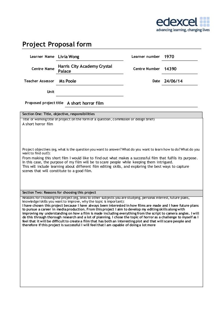 Extended Project Proposal Form To Be Completed By 27 June 2013 1 Extended Project Proposal Form To Be Completed By 27 June 2013 1