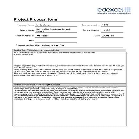 Project proposal form | DOC