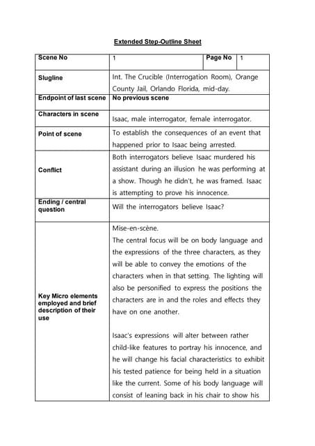 Documentary film outline Arlen Borrego