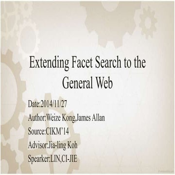 Extending facet search to the general web | PPT