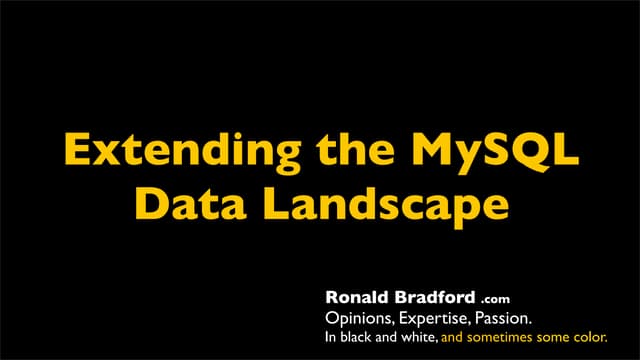 Extending The My Sql Data Landscape Ppt