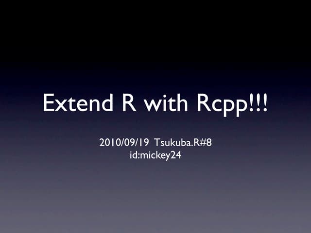 Extend R With Rcpp Pdf