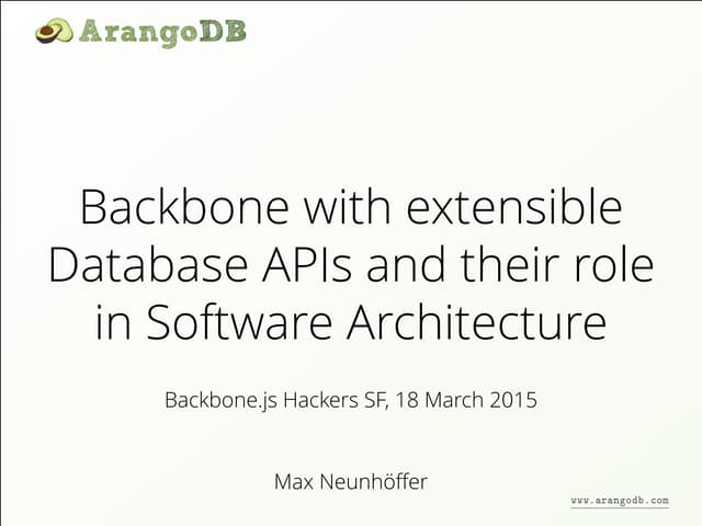Backbone Using Extensible Database Apis Over Ppt 0278