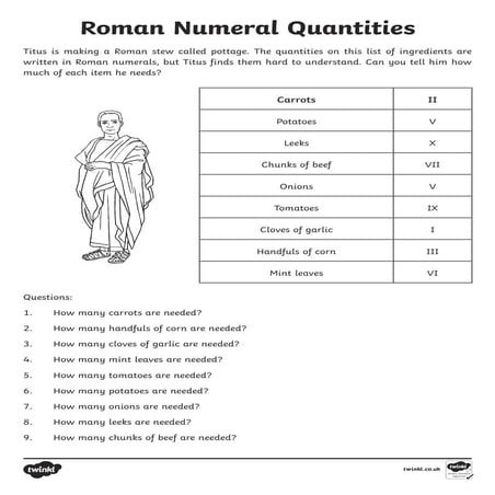 Extension activities roman numerals | PDF